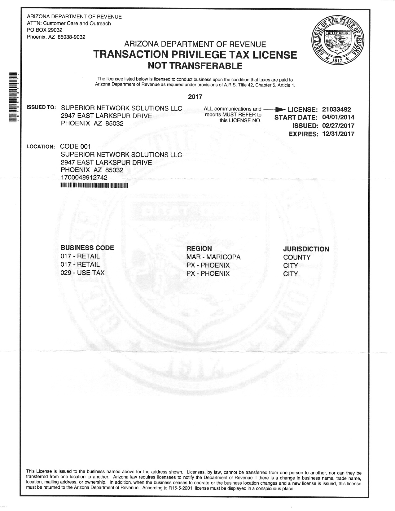 Business Tax Business Tax License